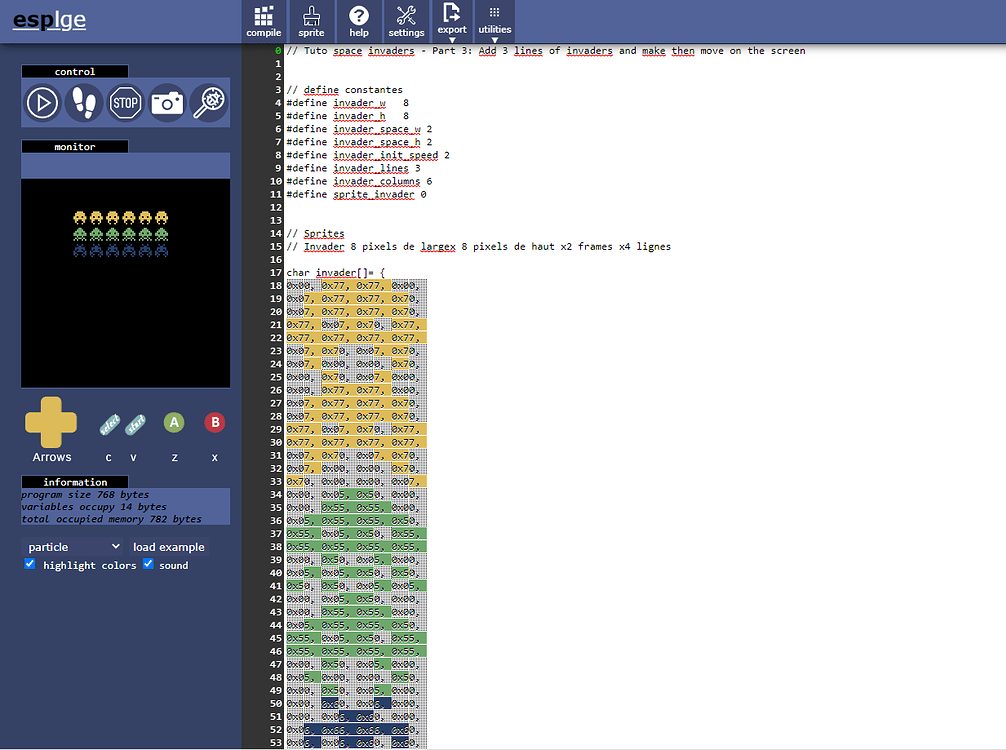 Création d'un space invaders sur ESPLGE de Corax - French / Français ...